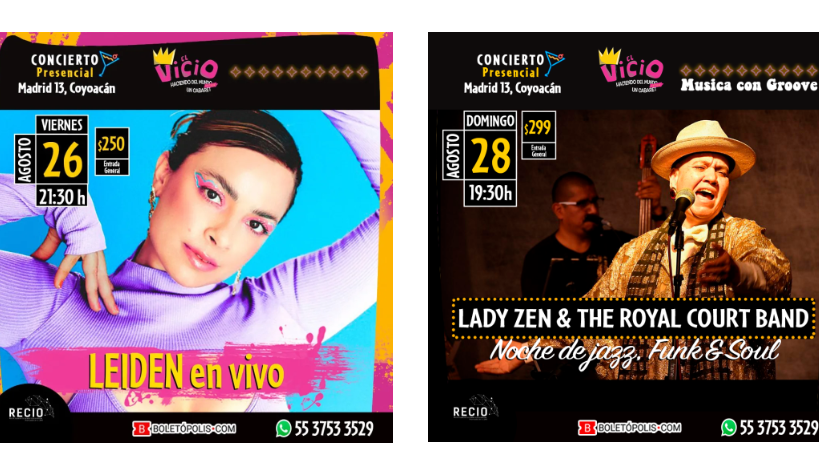 Leiden y Lady Zen: 2 mujeres… 2 conciertos en el teatro bar El Vicio ...
