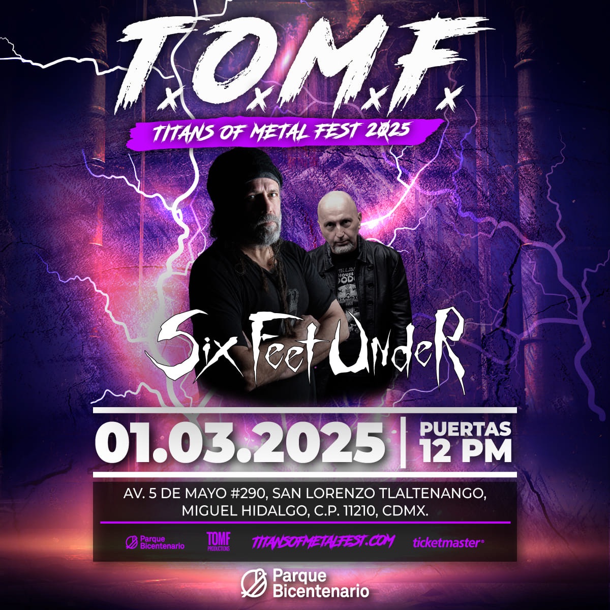 SIX FEET UNDER LLEGA A MÉXICO PARA ENCENDER EL TITANS OF METAL FEST ...